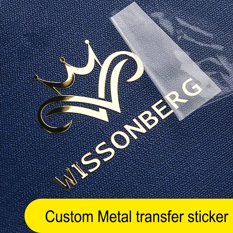 waterproof 100pcs Customize personalized 3D gold metal sticker transfer ...